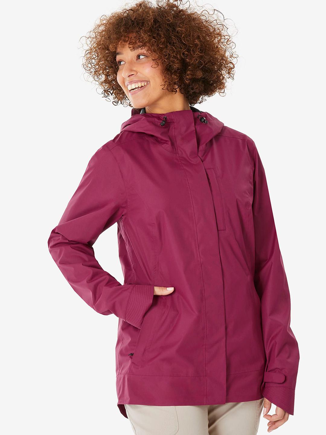 Buy Decathlon QUECHUA Women Solid Hiking Waterproof Rain Jacket ...