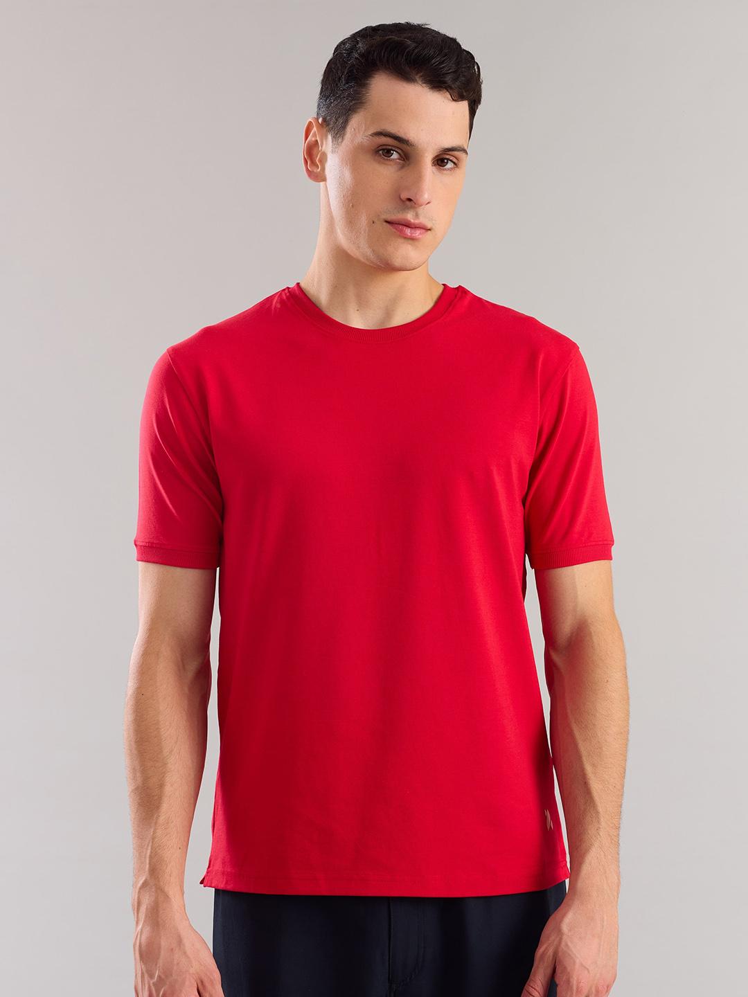 Buy Overlays Men Solid Round Neck Cotton T Shirt - Tshirts for Men ...