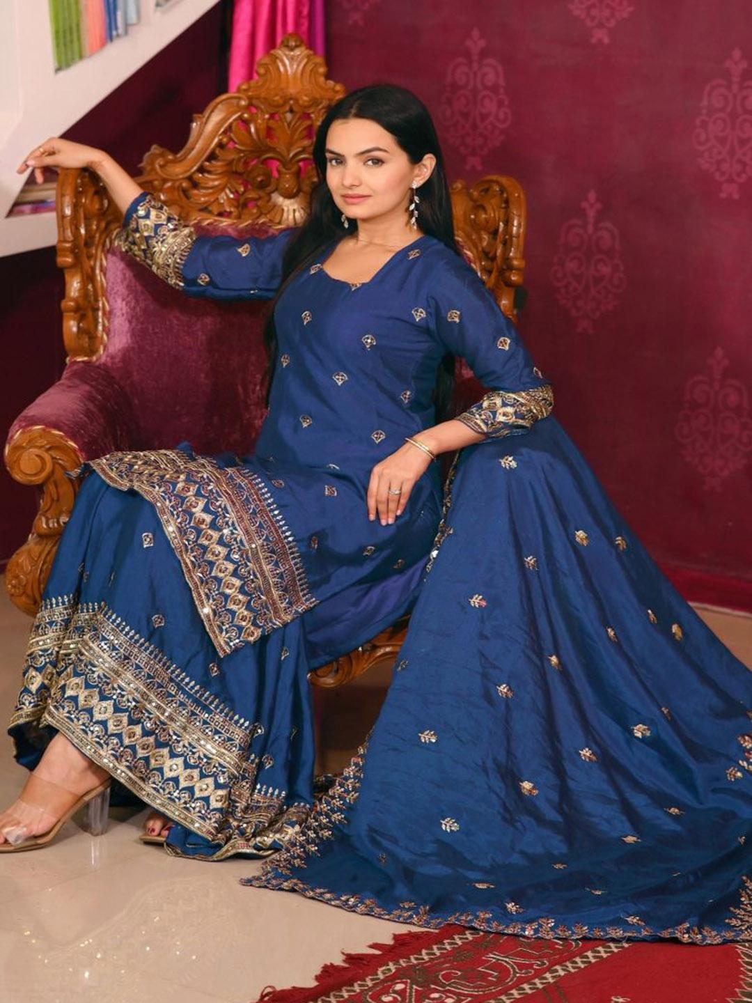 Buy Rang By Indya Ethnic Motifs Embroidered Square Neck Kurti With ...