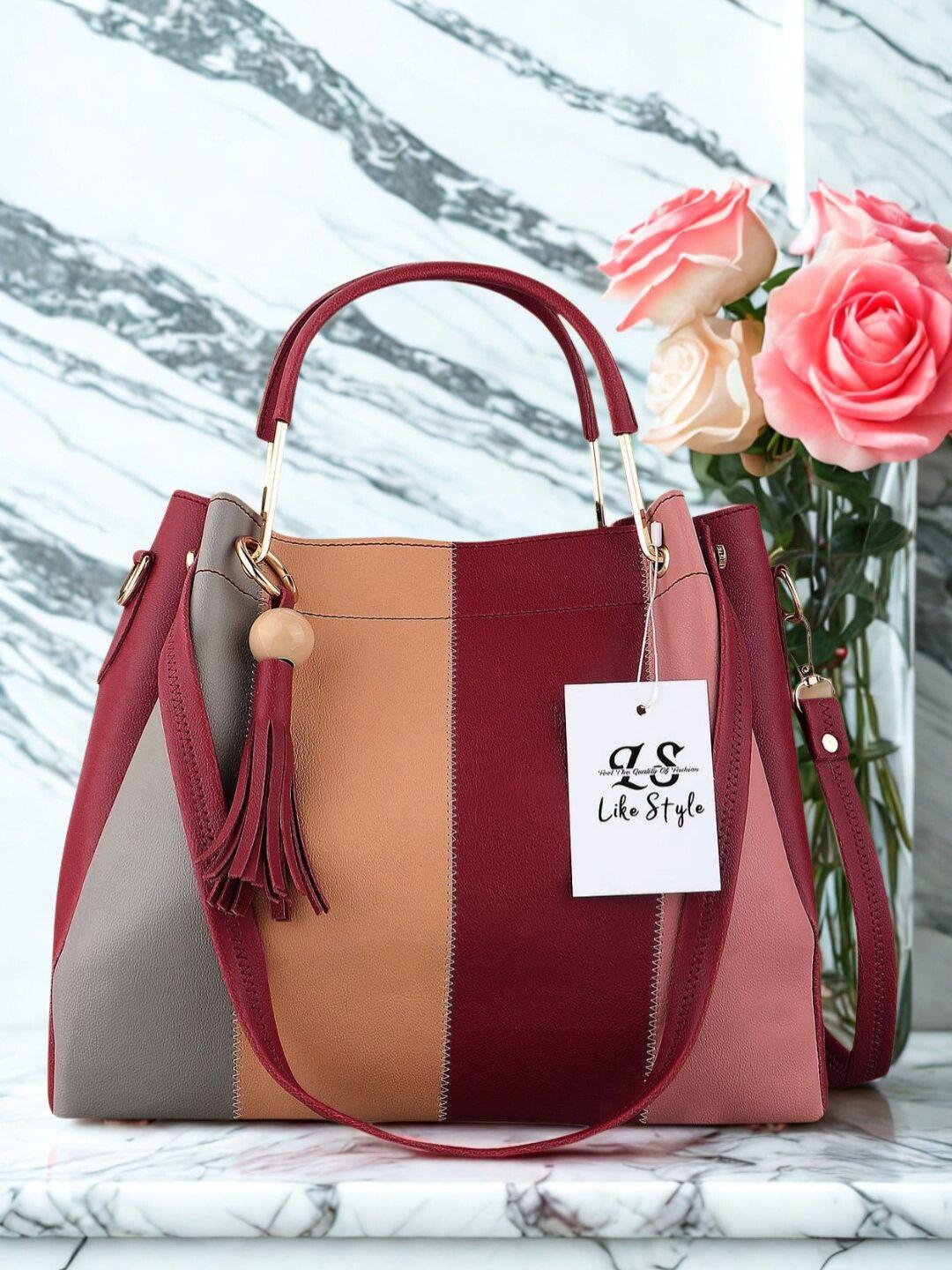 Buy LIKE STYLE Women Colourblocked PU Structured Shoulder Bag ...