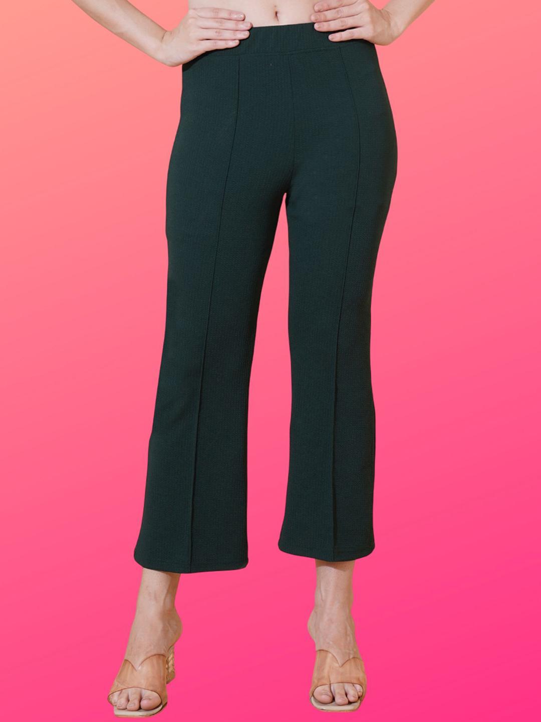 Buy Kintu Parantu Women Mid Rise Comfort Trousers - Trousers for Women ...