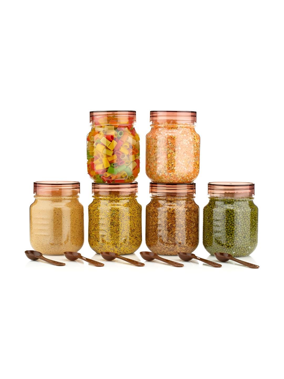 Buy Myntra Elegant Homes Transparent Plastic Air Tight 6 Piece Screw ...