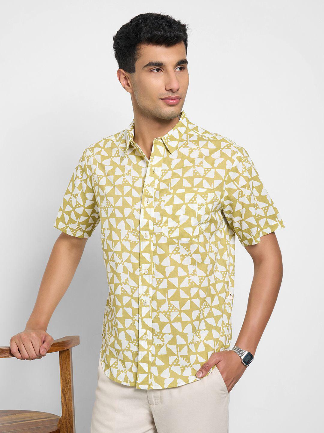 Buy Indus Route By Pantaloons Geometric Printed Pure Cotton Casual ...