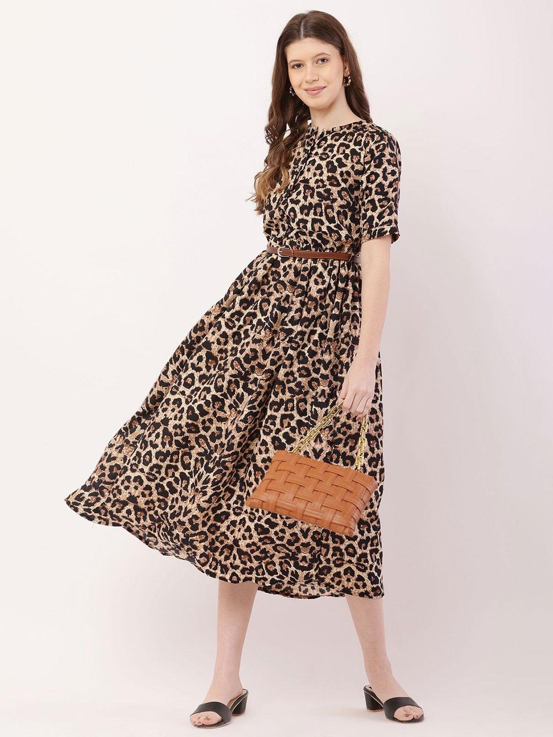 Buy Mast & Harbour Animal Printed Fit & Flare Midi Dress - Dresses for ...