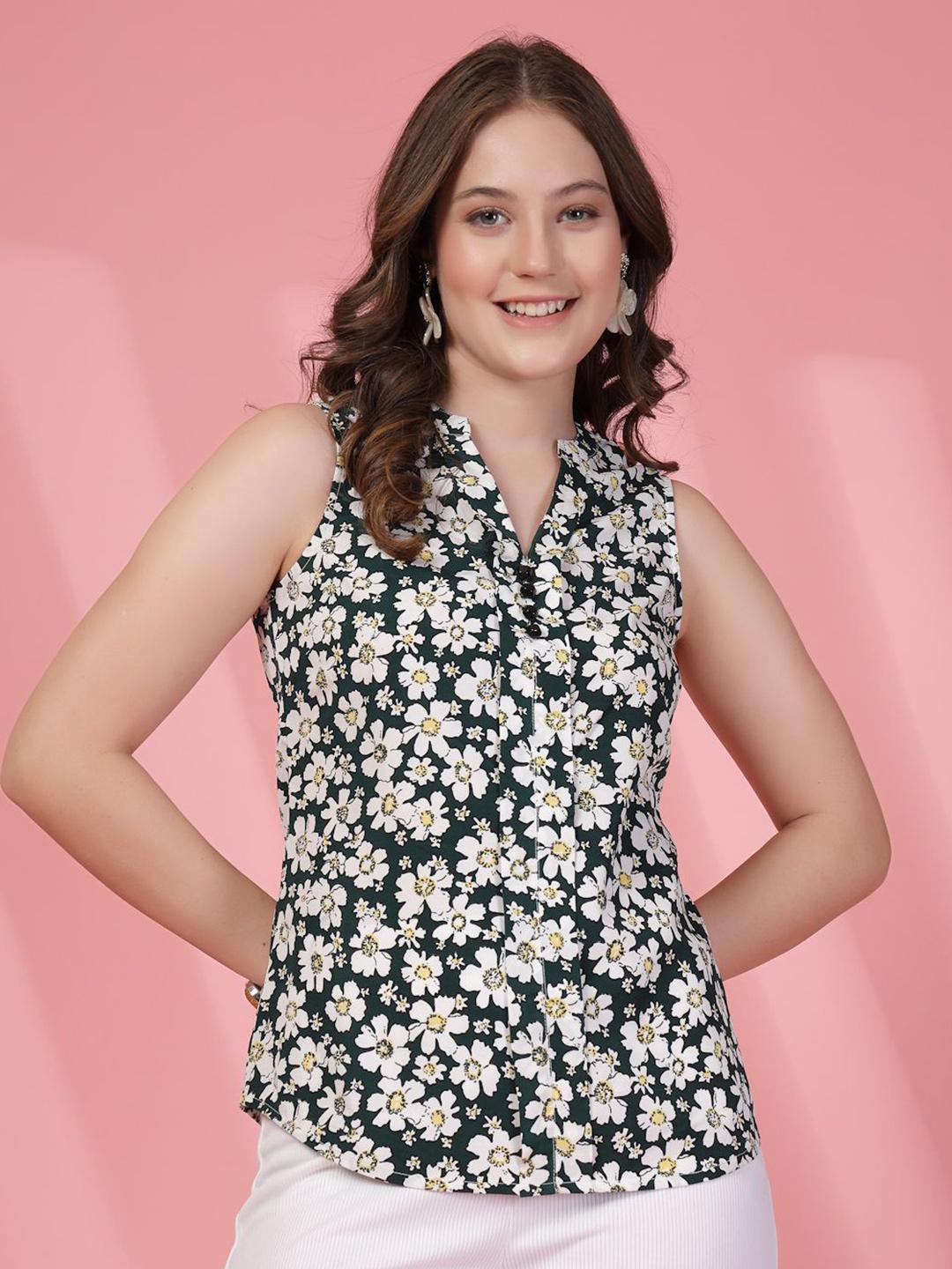 Buy BEING NAUGHTY Wome Floral Printed Crepe Top - Tops for Women ...