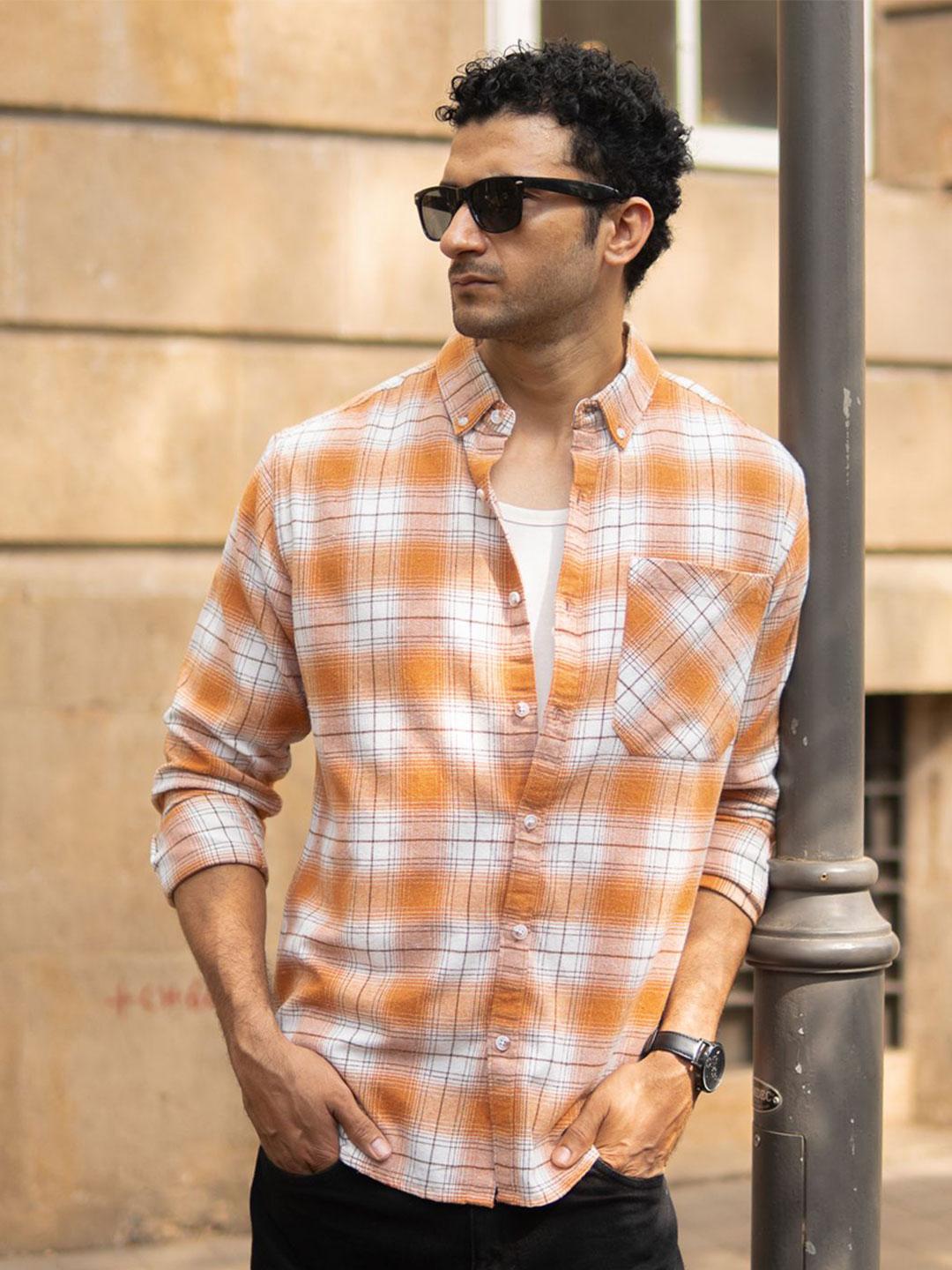 Buy Powerlook Windowpane Checked Pure Cotton Shirt - Shirts for Men ...