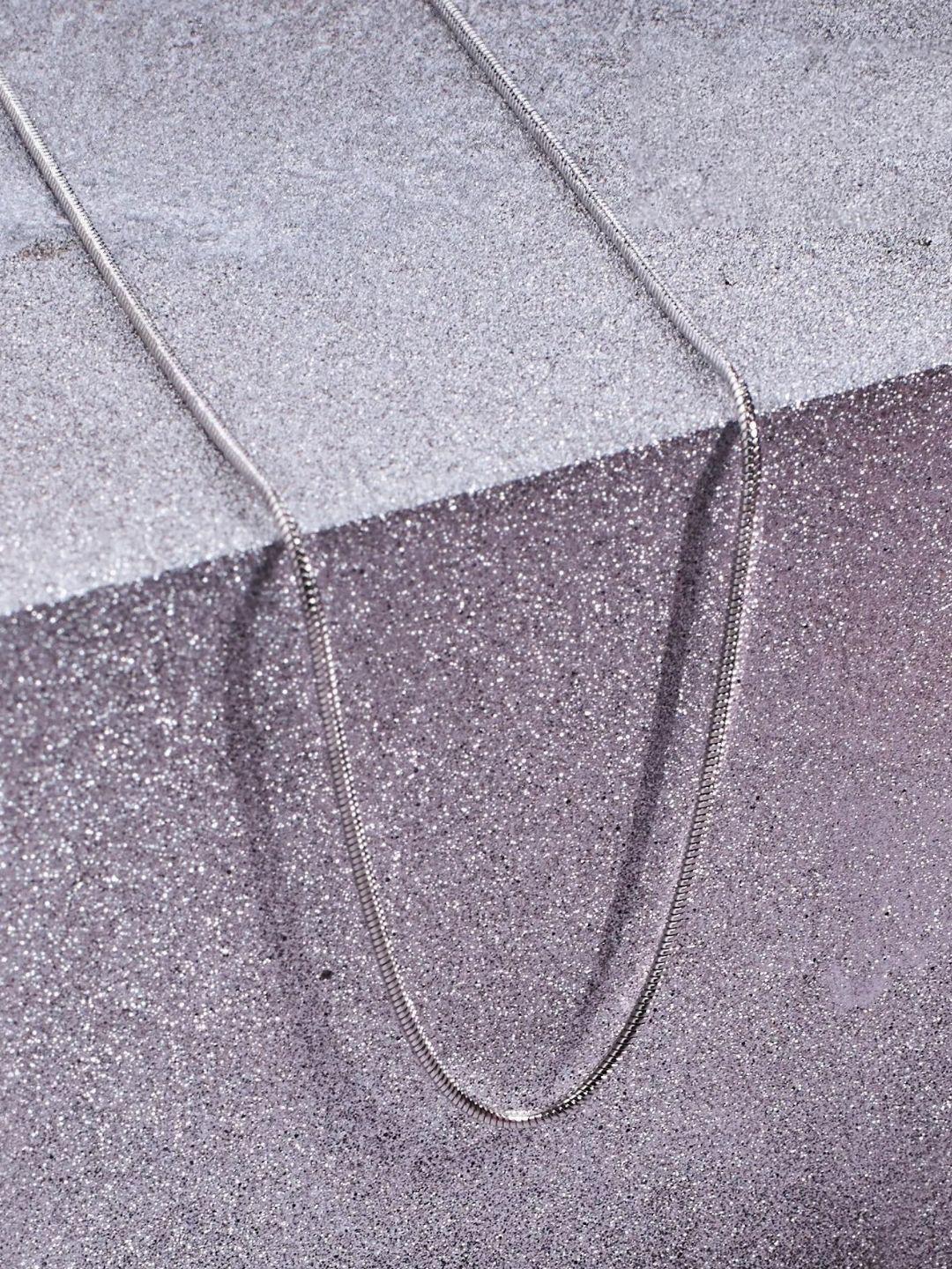Buy SALTY Pack Of 2 Men Round Snake Silver Chain - Necklace And Chains ...