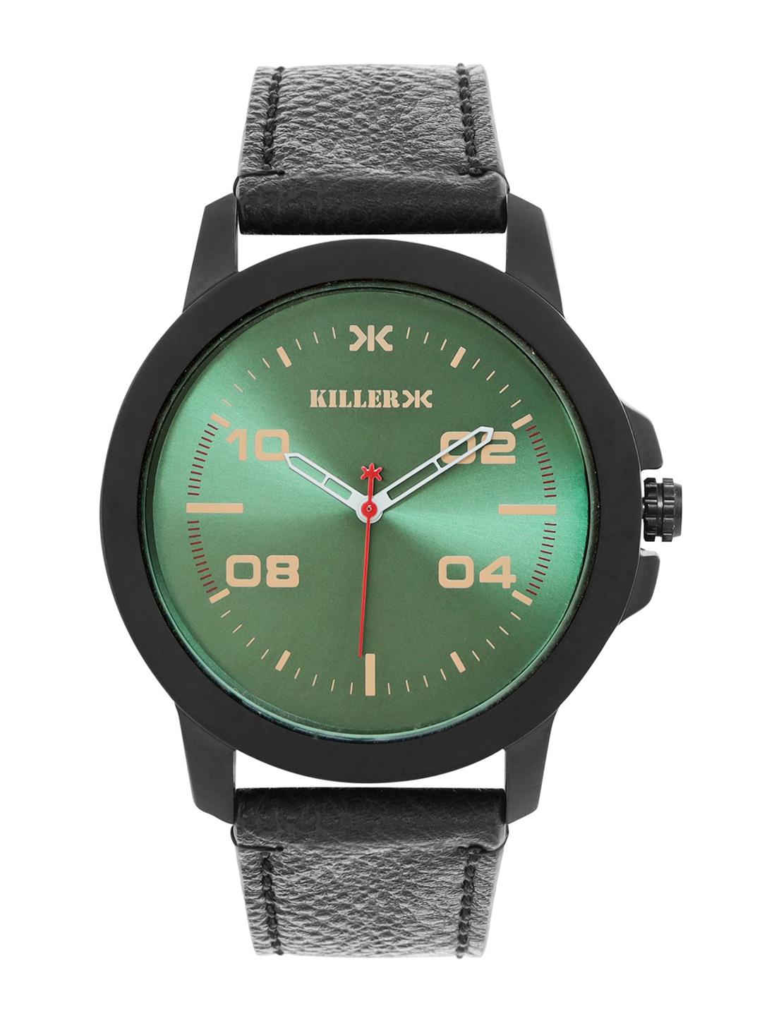 Buy Killer Men Brass Printed Dial & Leather Straps Analogue Watch KL25 ...