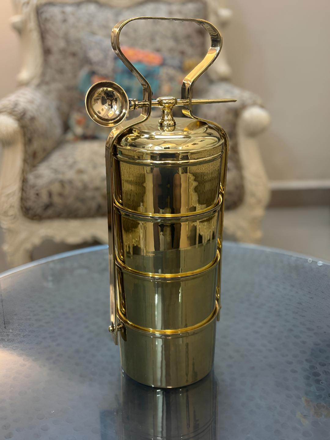 Buy PURI Gold Toned Brass Easy To Clean Lunch Box - Lunch Box for ...