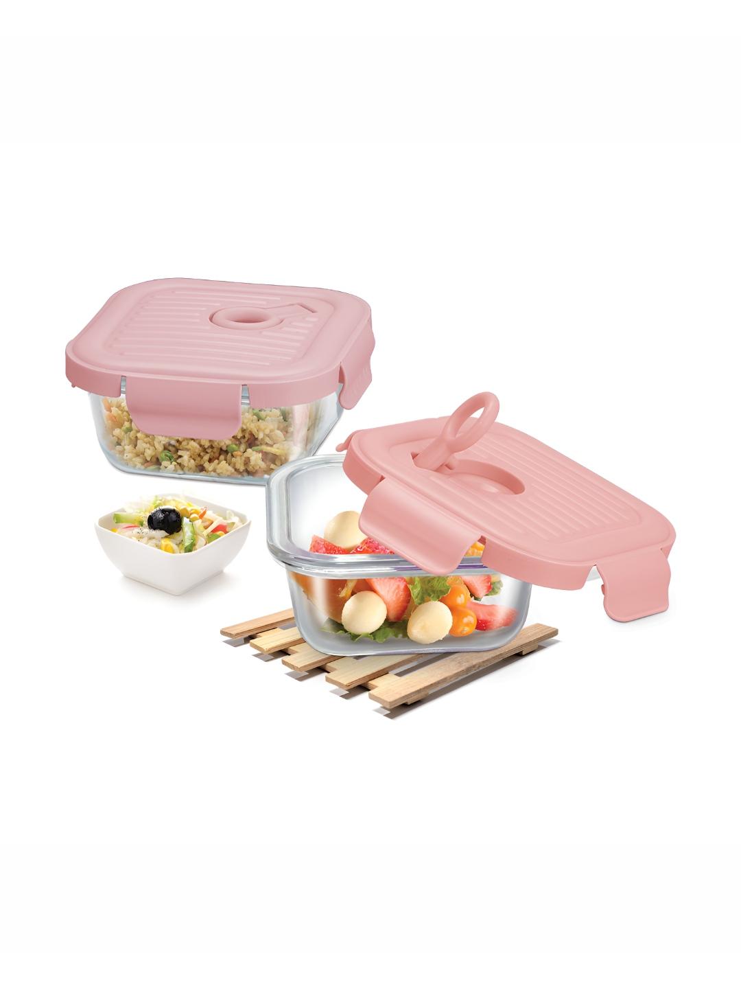 Buy Treo Lumino Fresh Square 320 Borosilicate Glass Set Of 2 Containers ...