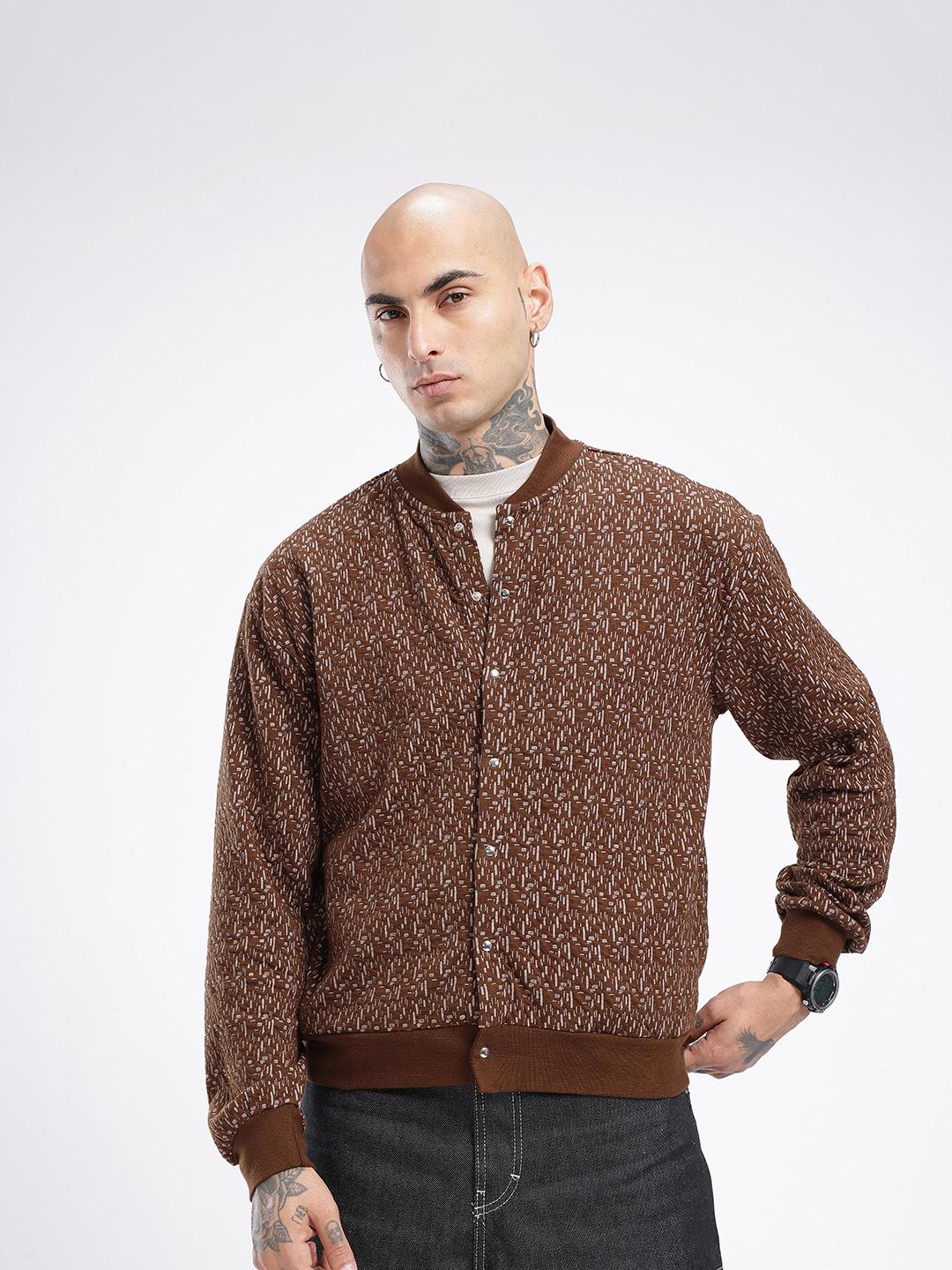 Buy Glitchez Abstract Self Design Bomber Jacket - Jackets for Men ...