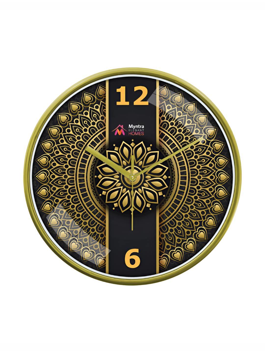 Buy Myntra Elegant Homes Green & Teal Textured Contemporary Wall Clock ...