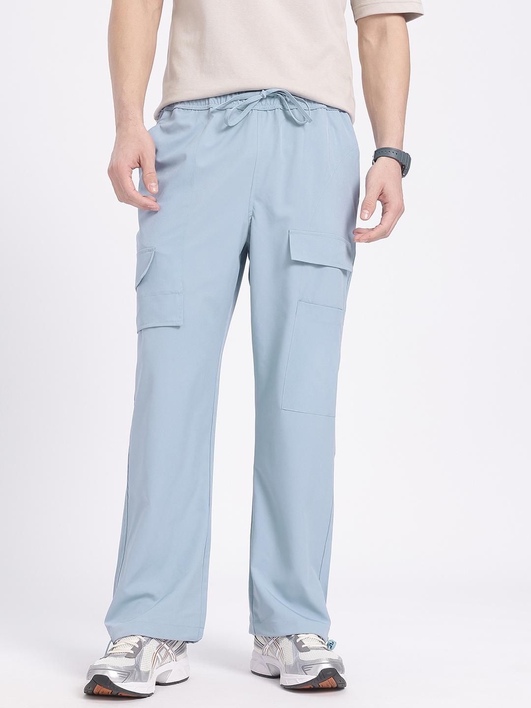 Buy Glitchez Men Baggy Cargo Style Straight Fit Trousers With Toggle ...