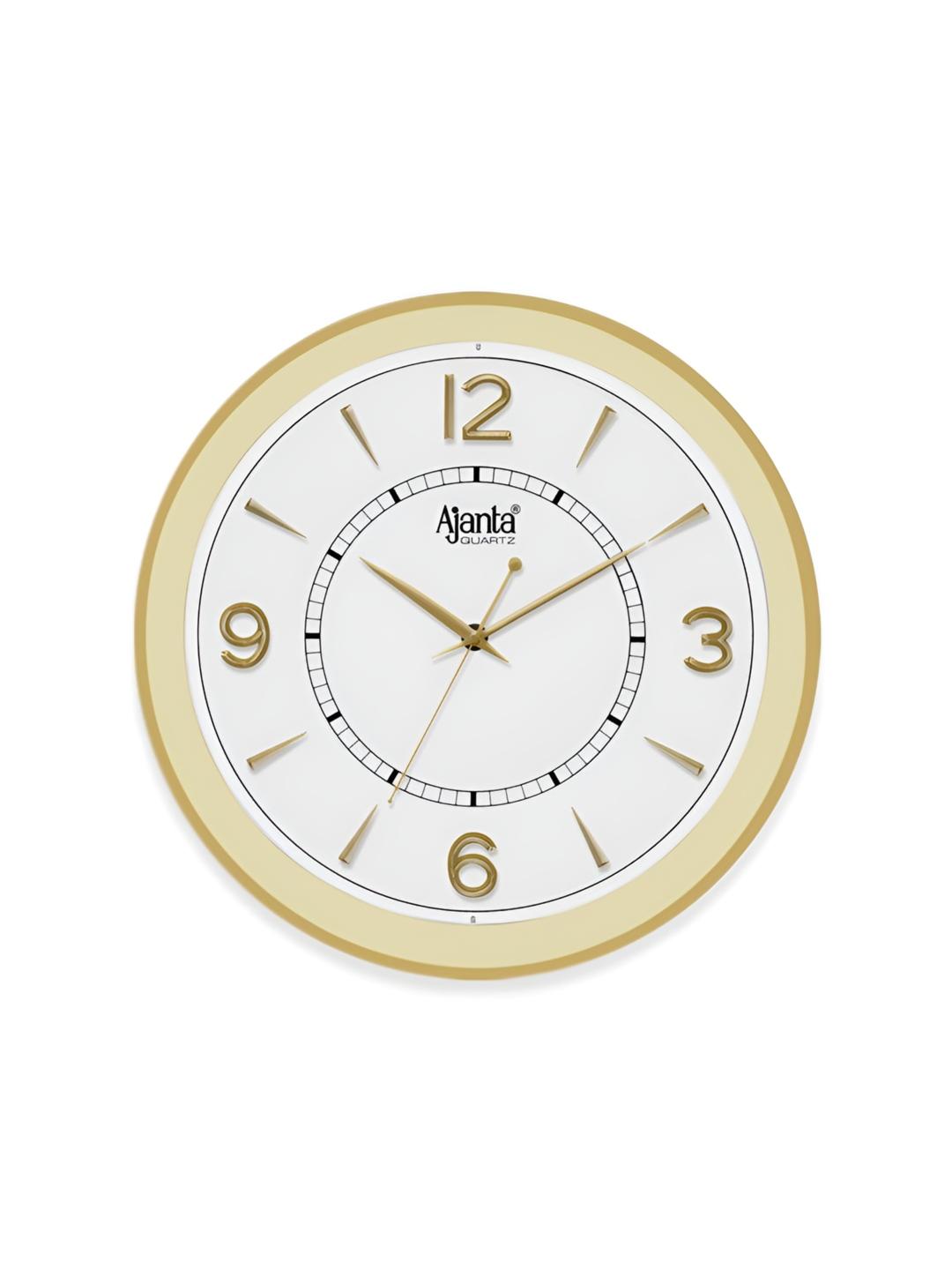Buy Ajanta Gold Toned Analogue Wall Clock - Clocks for Unisex 34290821 ...