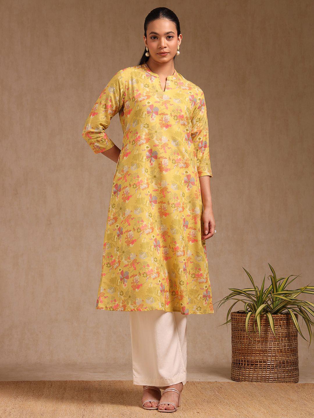 Buy Soch Women Floral Printed Festive Cotton A Line Kurtas - Kurtas for ...