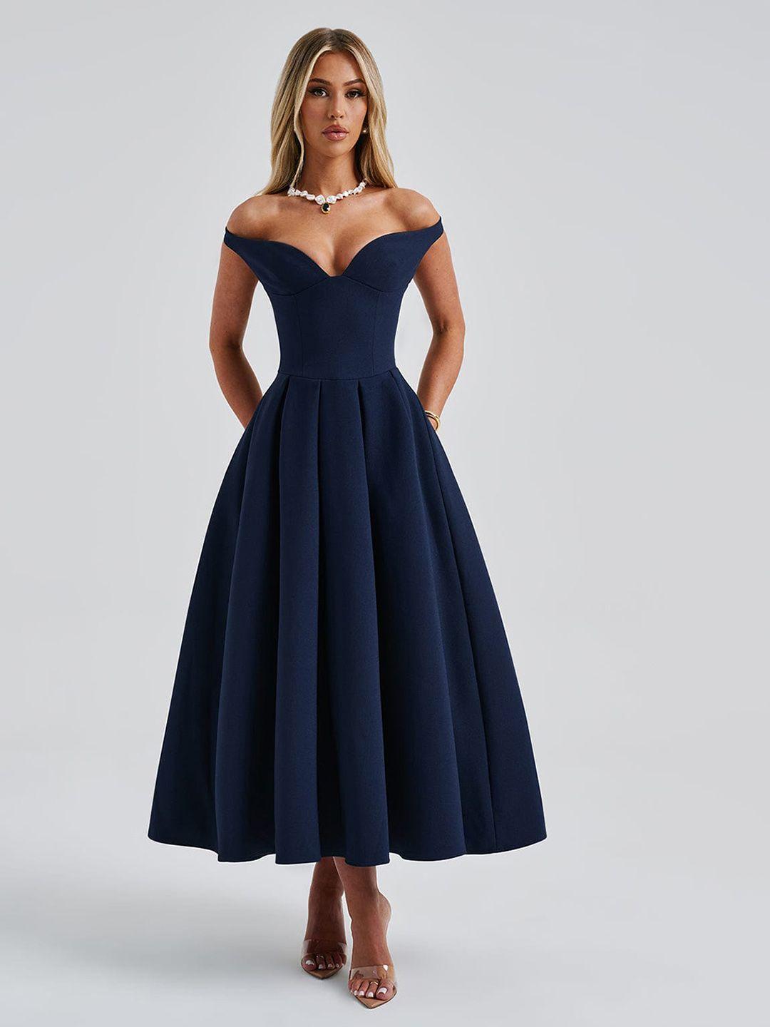 Buy JC Mode Off Shoulder Fit & Flare Midi Dress - Dresses for Women ...