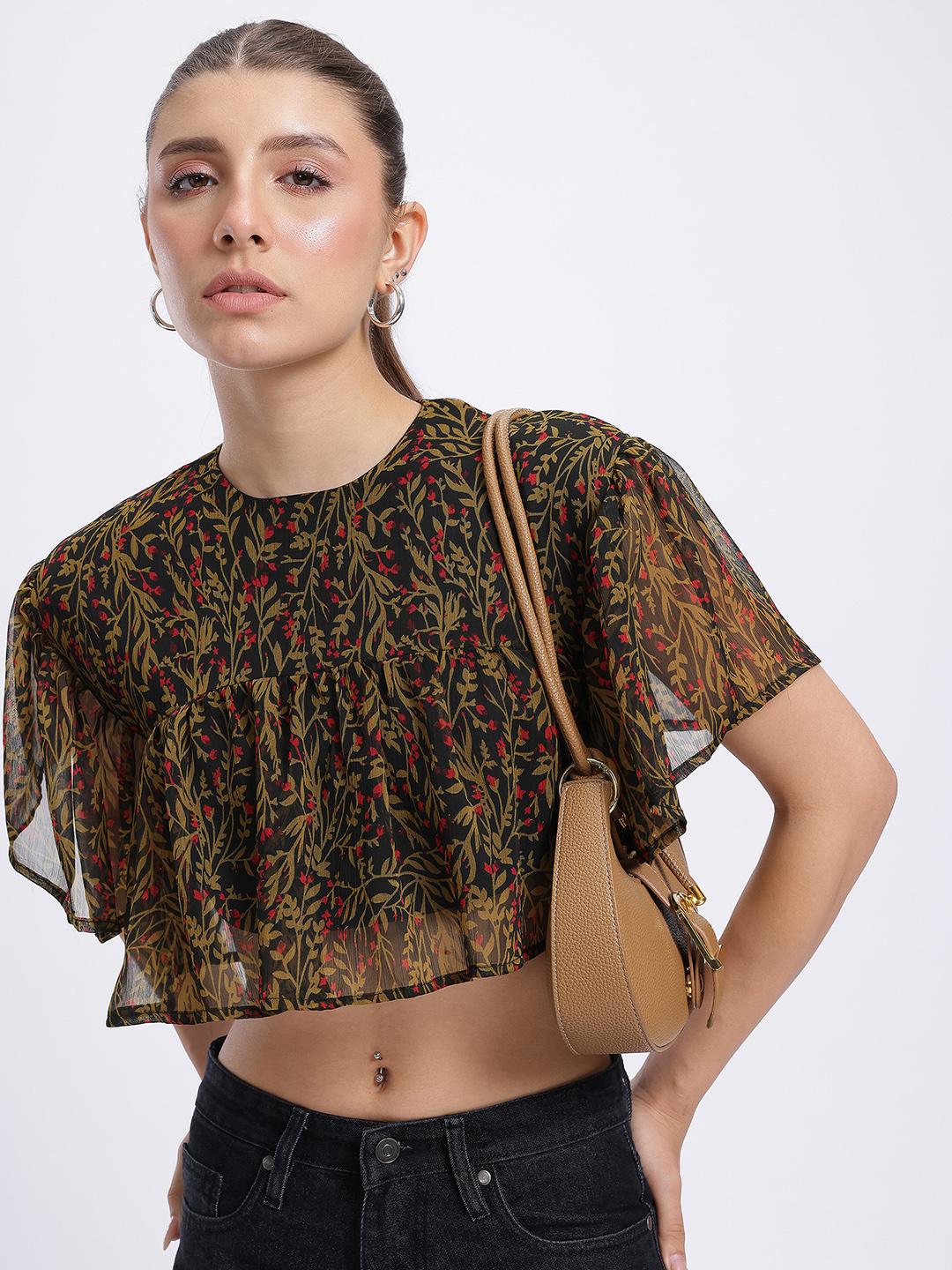 Buy Glitchez Floral Print A Line Crop Top - Tops for Women 32227475 ...