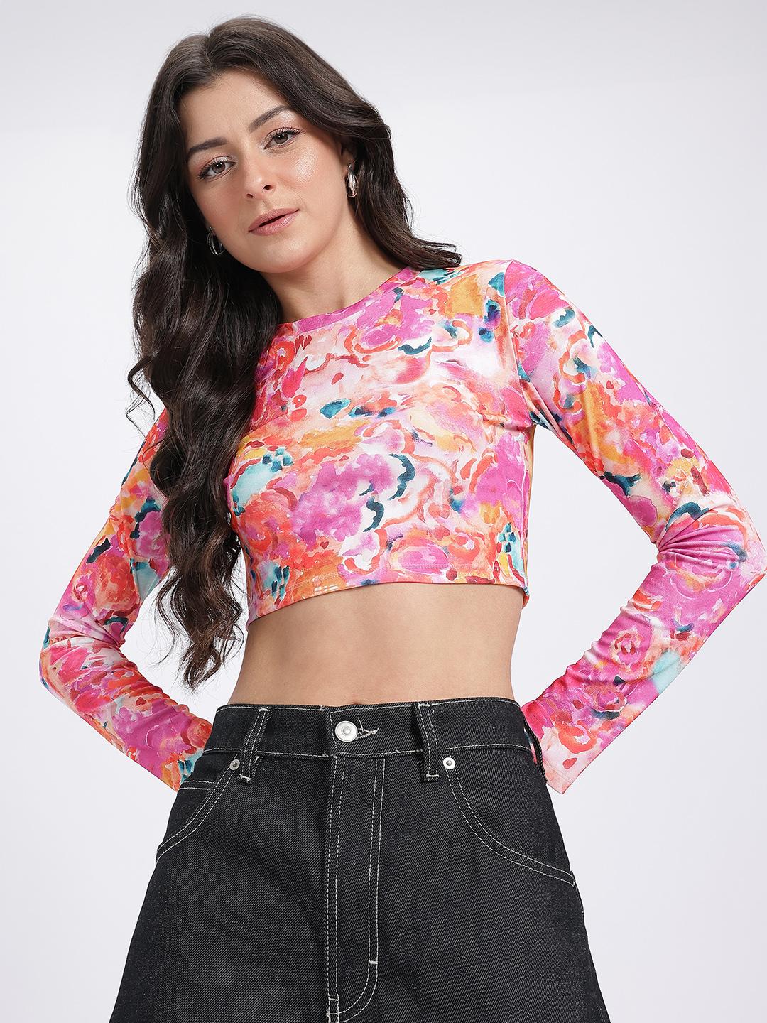 Buy Glitchez Floral Printed Crop Top - Tops for Women 31598064 | Myntra