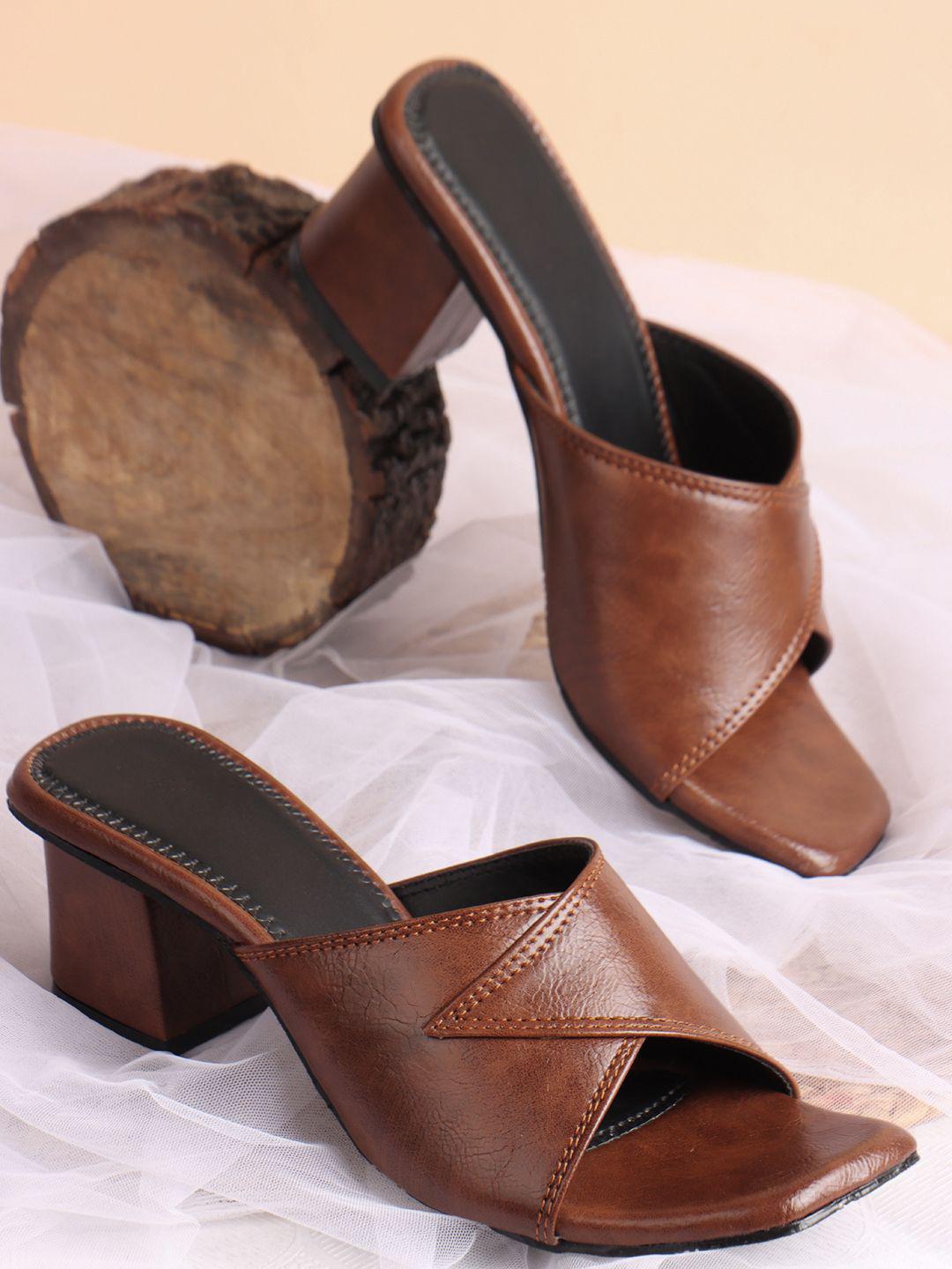 Buy SIRDENILL Women Square Toe Block Heel Sandals - Heels for Women ...