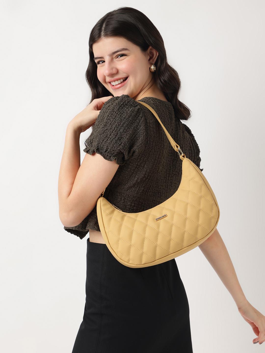 Buy Fastrack Women Mustard Quilted Shoulder Bag - Handbags for Women ...