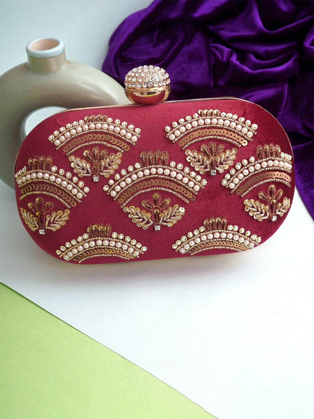 Buy FOR THE BEAUTIFUL YOU Embellished Box Clutch - Clutches for Women ...