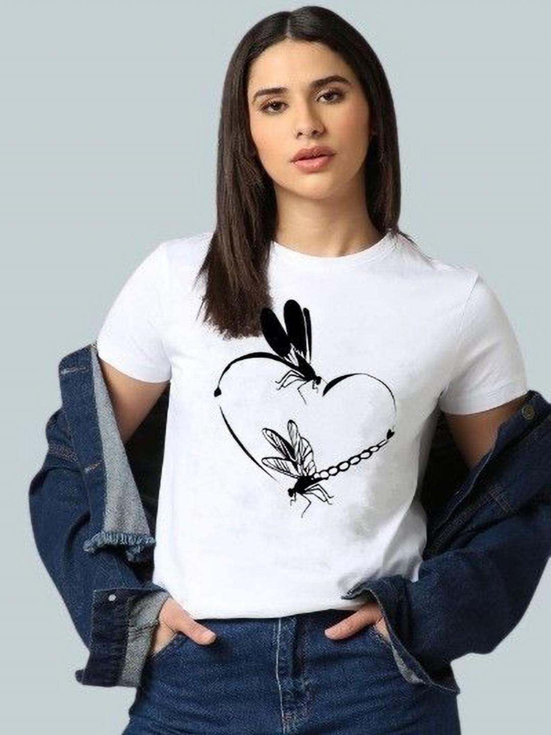 Buy Kushi Flyer Women Graphic Printed Regular Fit Round Neck T Shirt ...