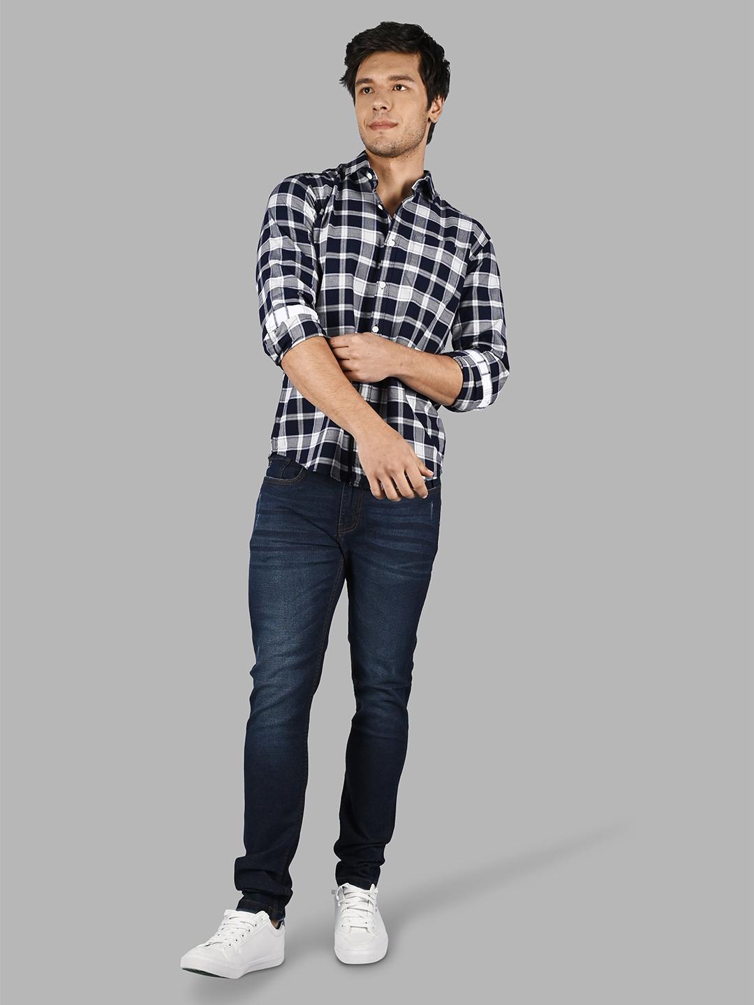 Buy TIM PARIS Checked Spread Collar Pure Cotton Casual Shirt - Shirts ...