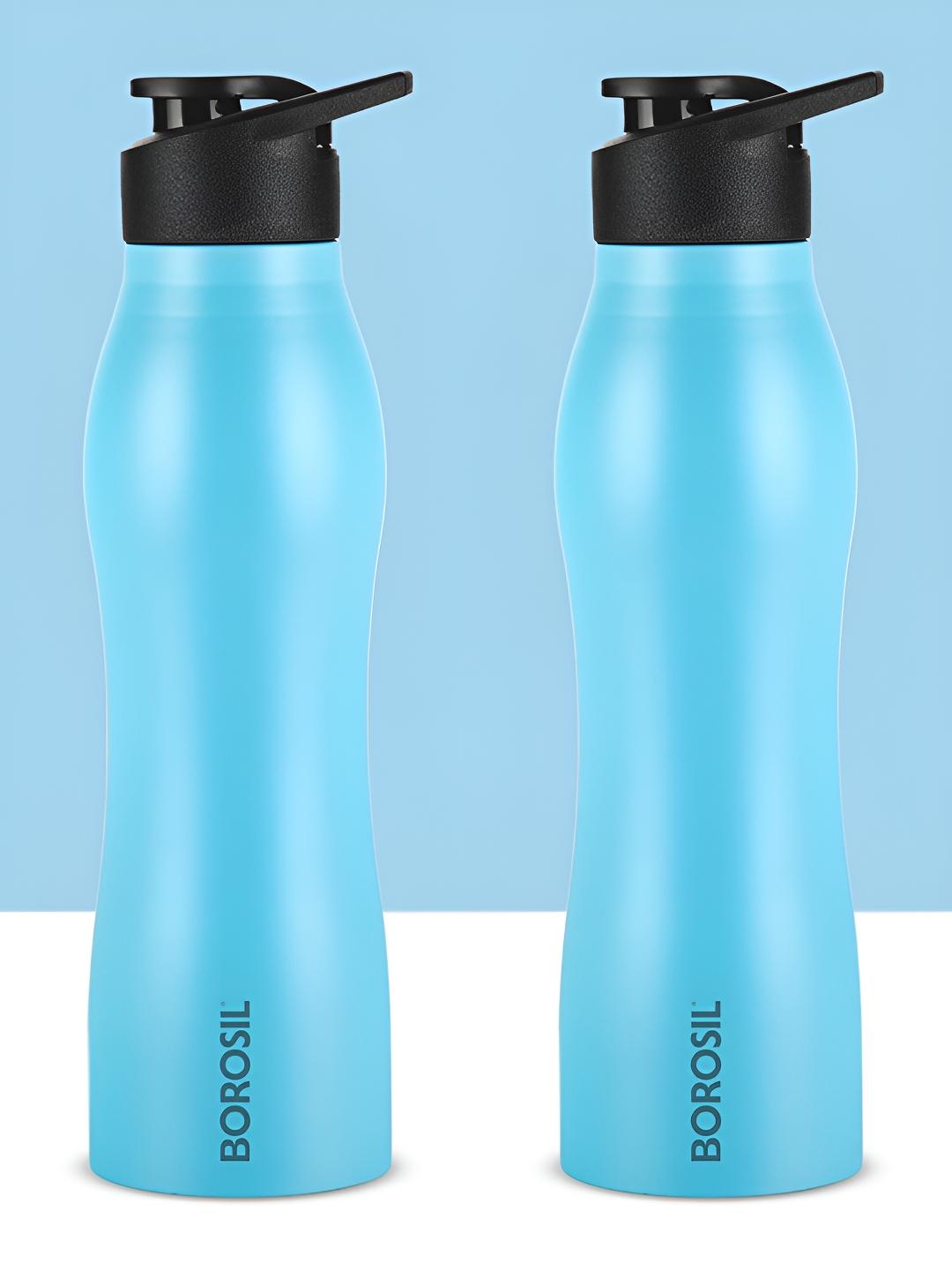 Buy BOROSIL Grip Go Blue Stainless Steel Single Wall Vacuum 2 Piece ...