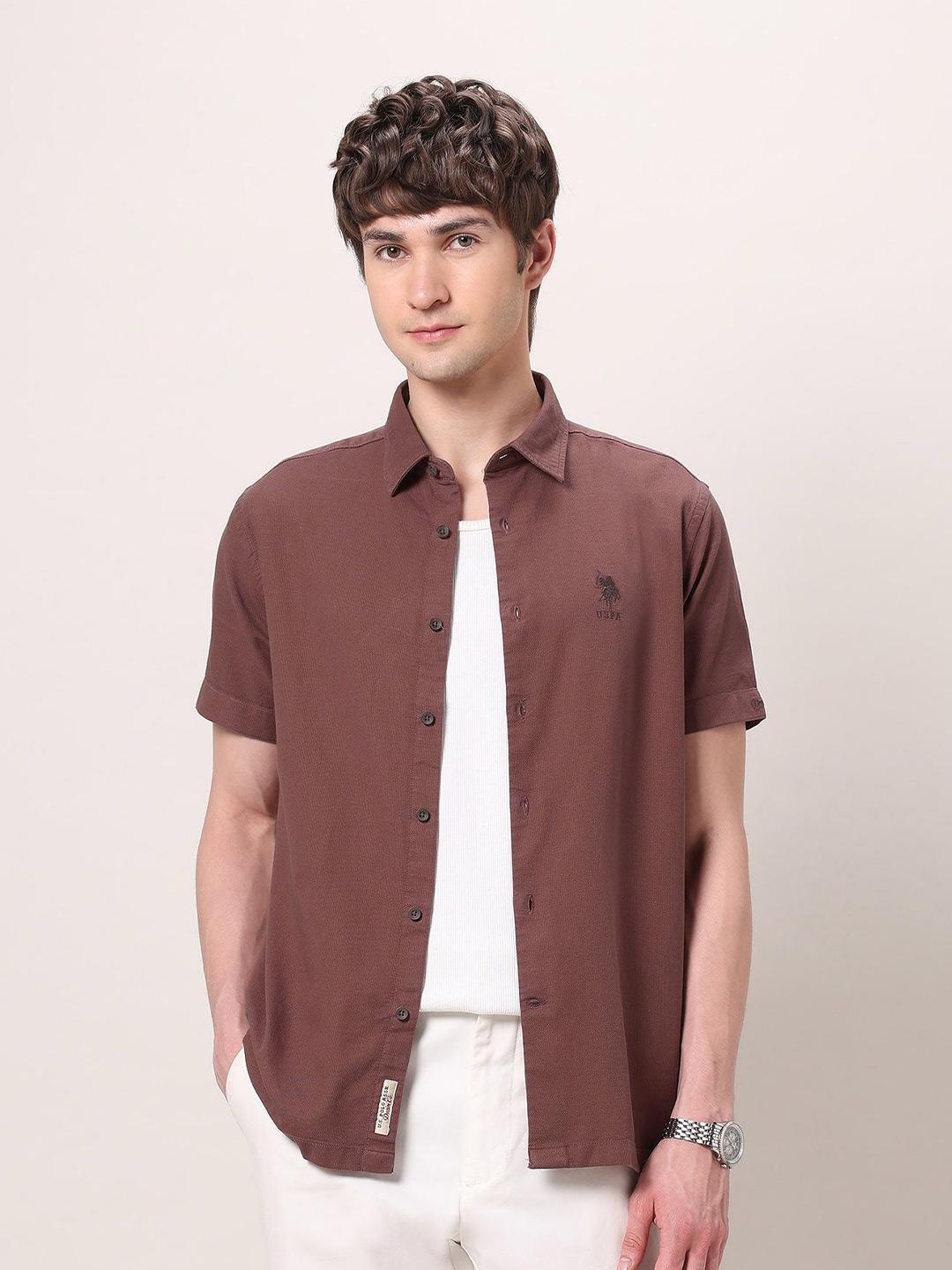 Buy U.S. Polo Assn. Denim Co. Men Solid Pure Cotton Dobby Casual Shirt ...
