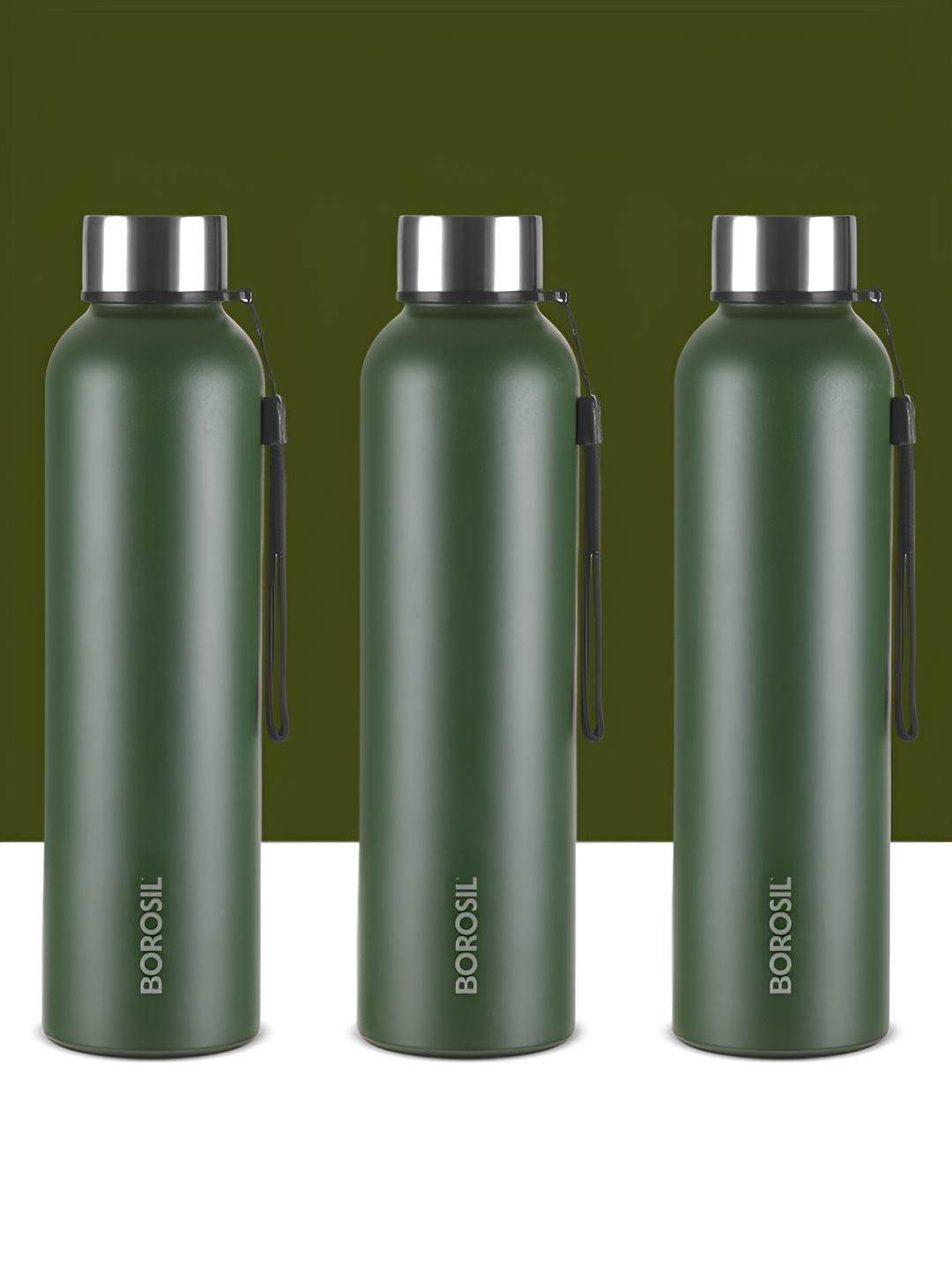 Buy BOROSIL Green Set Of 3 Stainless Steel Solid Water Bottle - Water ...