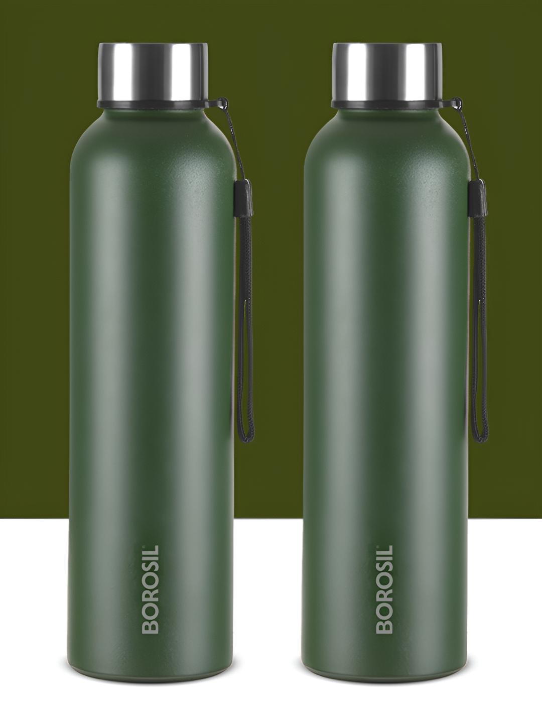 Buy BOROSIL Laguna Green 2 Piece Stainless Steel Solid Water Bottle ...