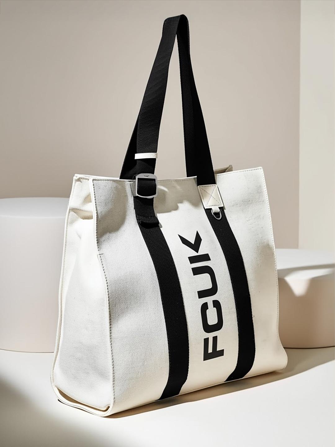 Buy French Connection Brand Logo Printed Oversized Structured Shoulder ...