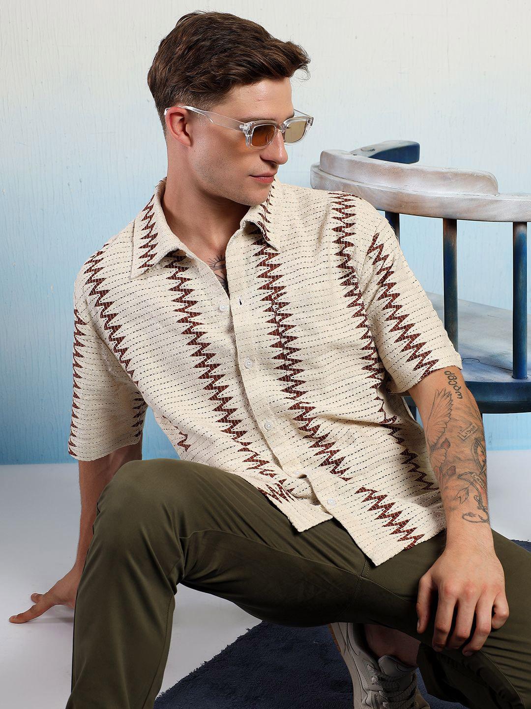 Buy Stylecast X Kotty Men Relaxed Multi Stripes Striped Casual Shirt ...