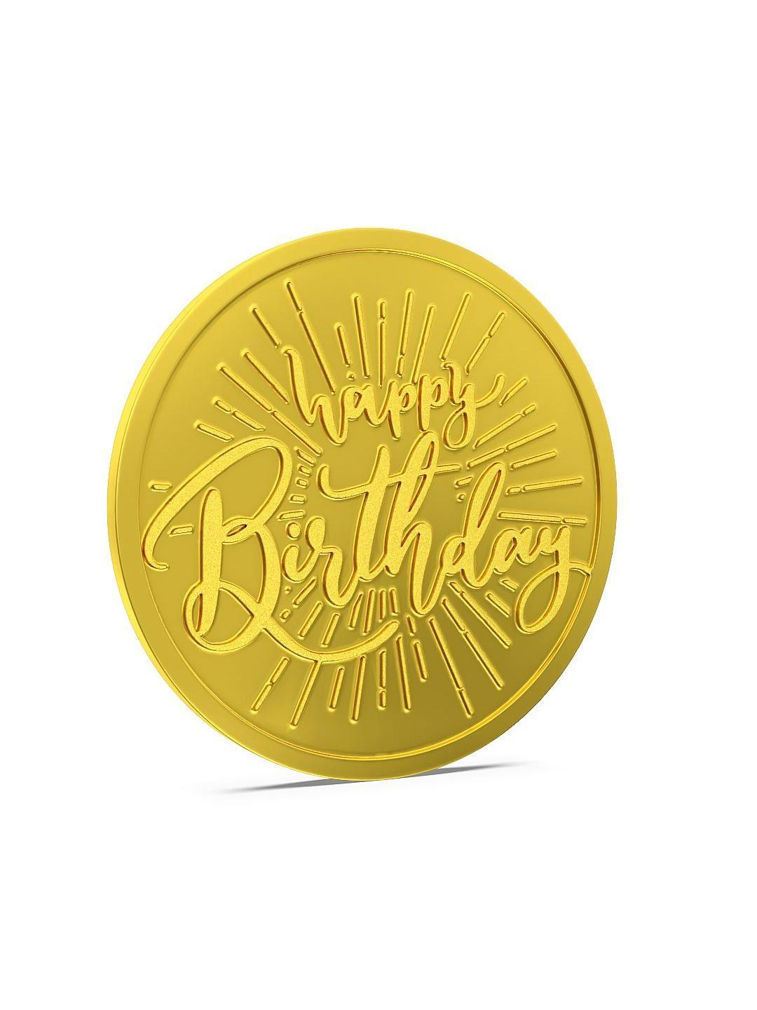 Buy ASPECT BULLION Unisex Happy Birthday 995 Gold Coin 10g - Gold Coin ...