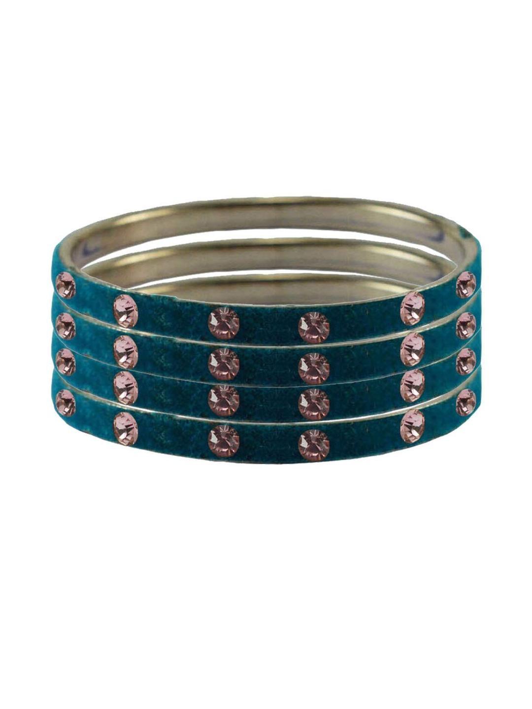Buy Vidhya Kangan Firozi Stone Stud Brass Bangle - Bangle for Women ...