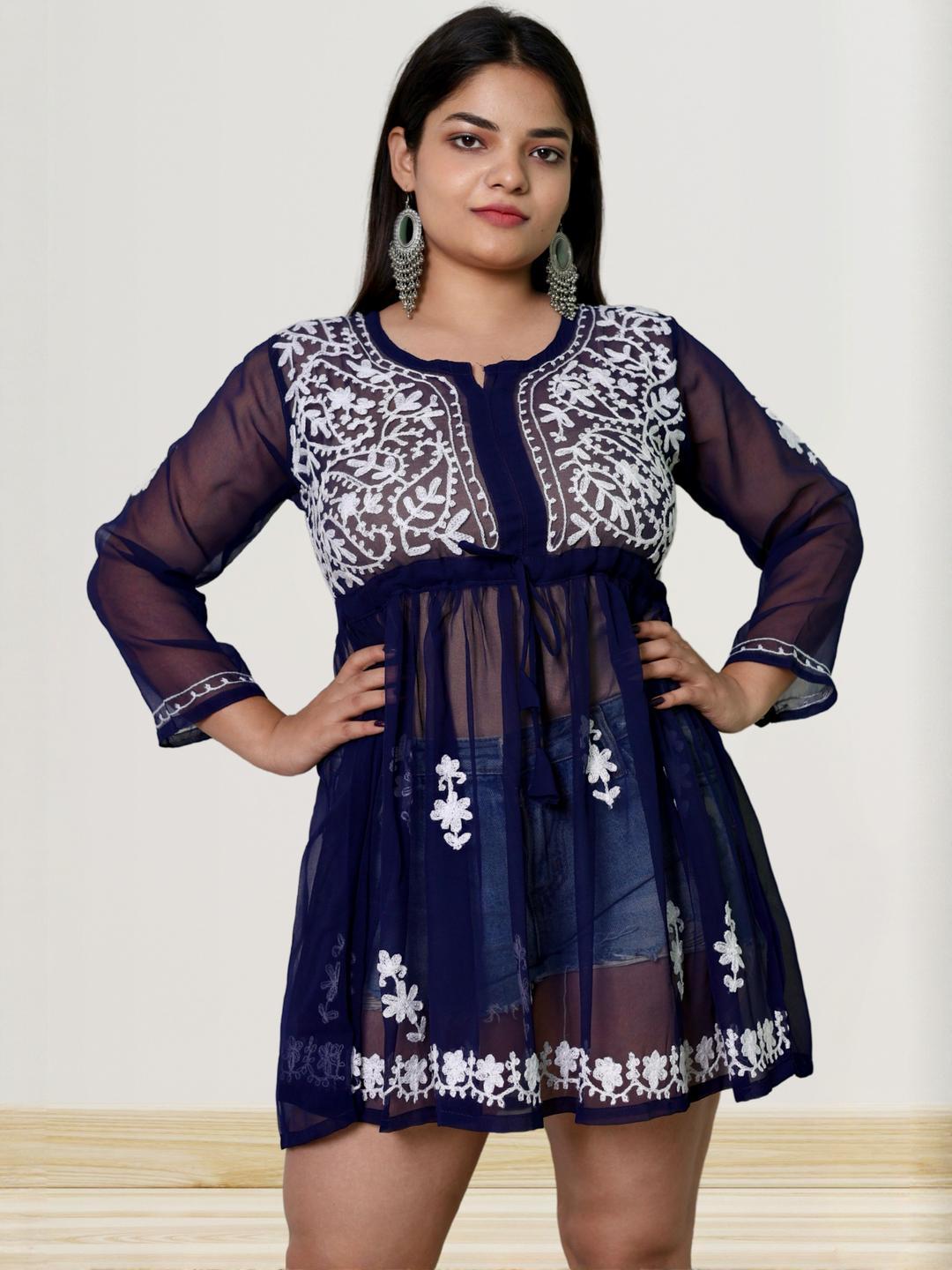 Buy Myplusfashion Women Embroidered A Line Kurti - Kurtis for Women 34410334 | Myntra