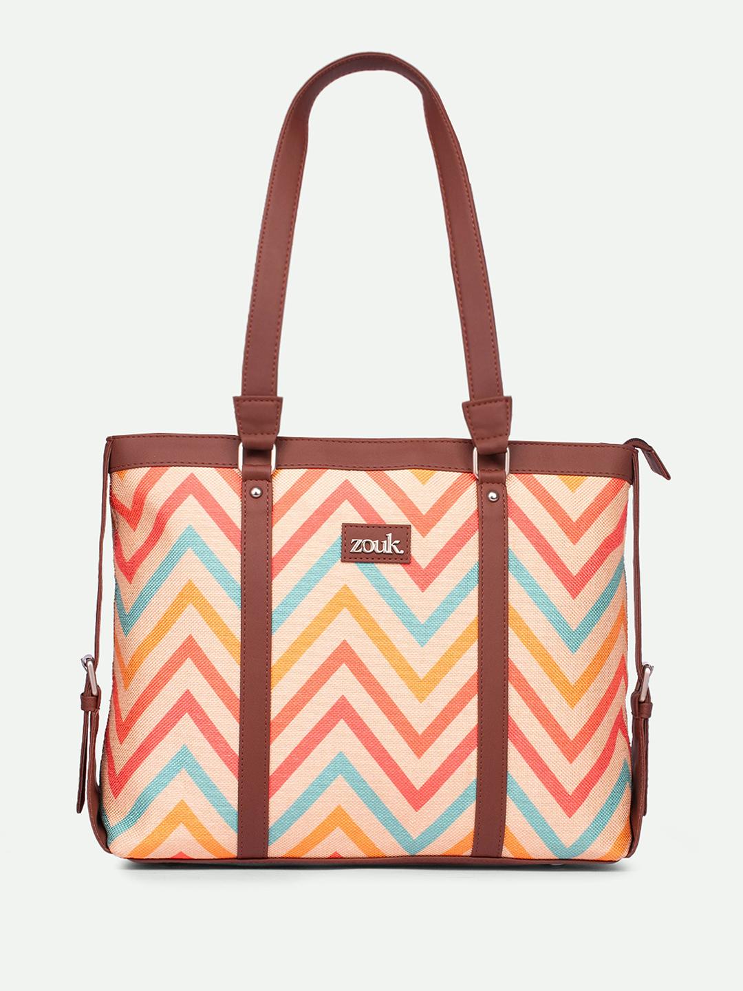Buy ZOUK Women Back Zipper WavBeach Office Tote Bag - Handbags for ...