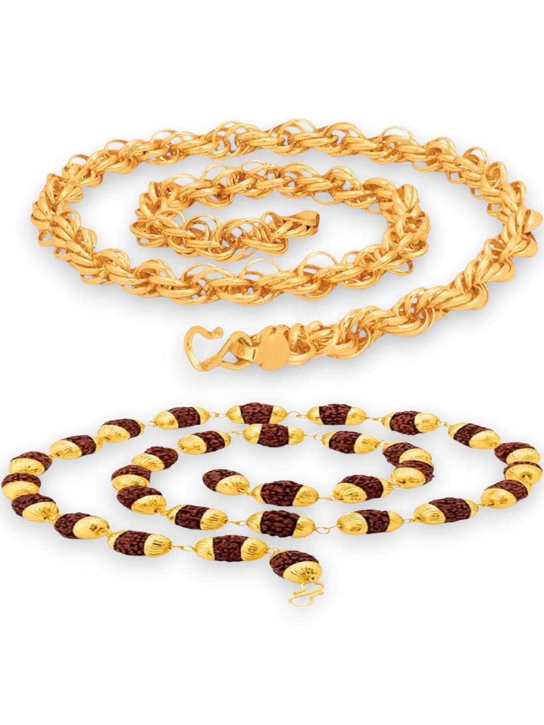 Buy CHARMS Gold Plated Alloy Chains (Pack Of 2) - Necklace And Chains ...