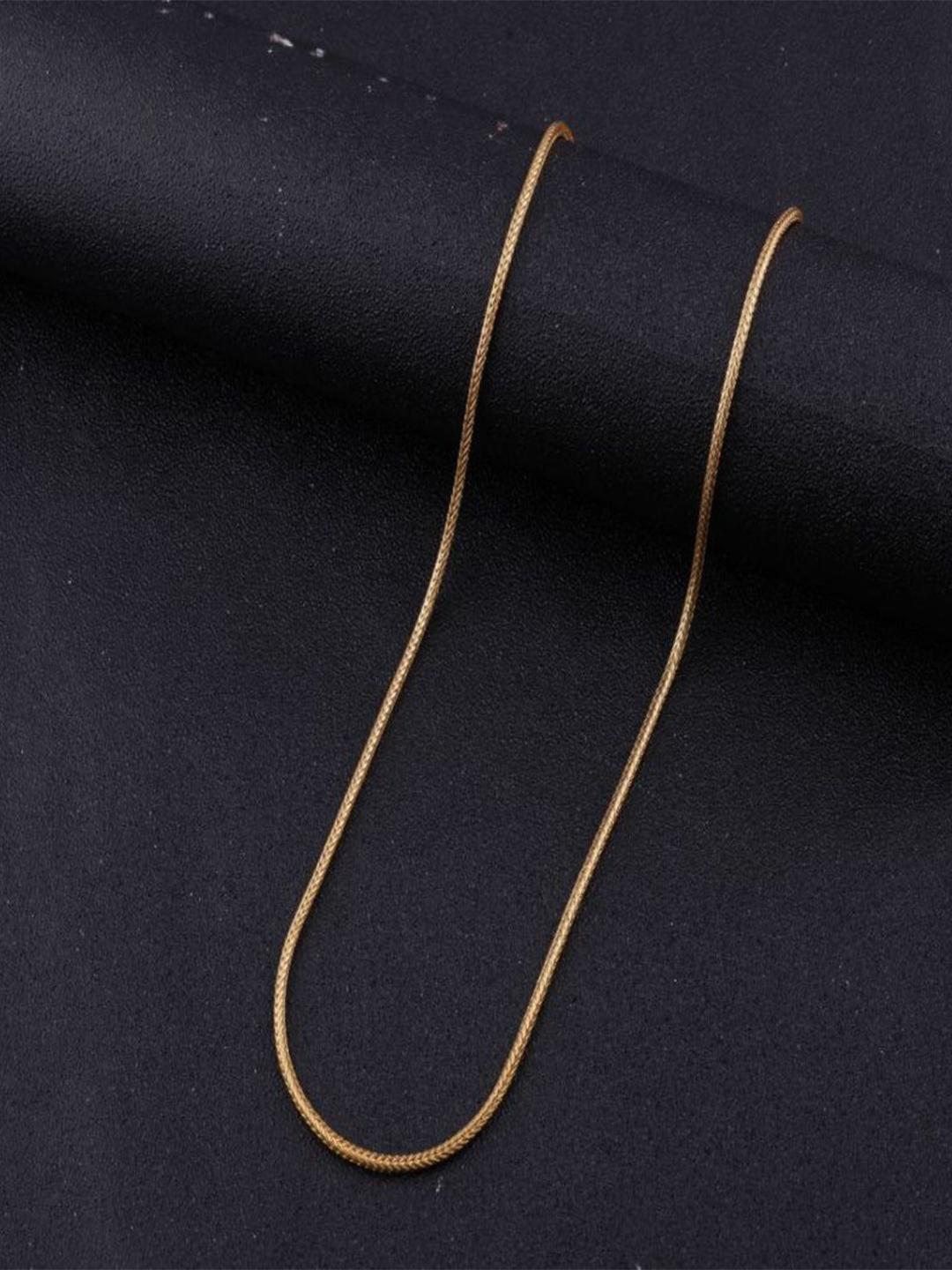 Buy Roadster Men Gold Plated Smooth Snake Link Chain - Necklace And ...