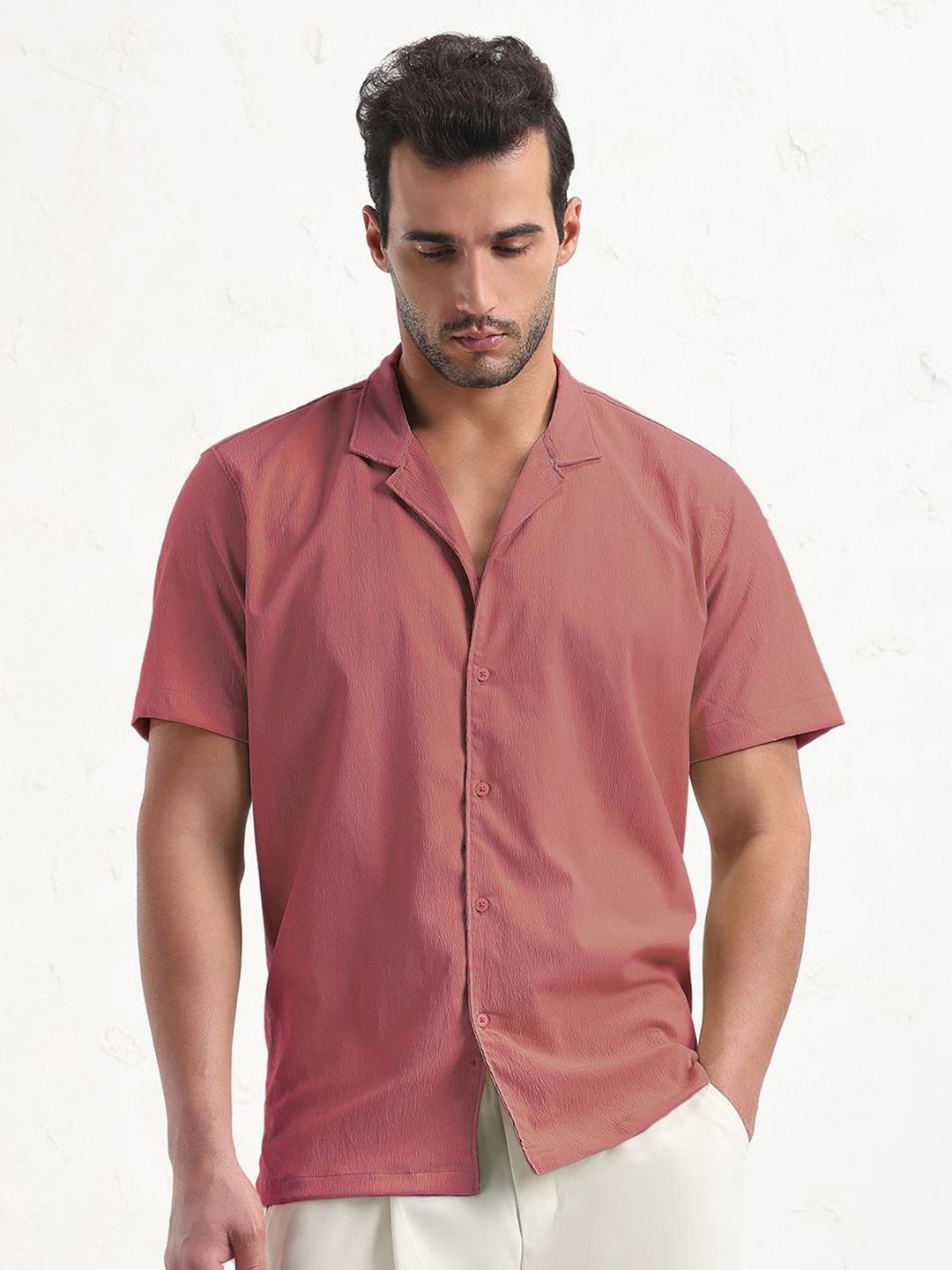 Buy SHOWOFF Comfort Cuban Collar Relaxed Fit Cotton Shirt - Shirts for ...