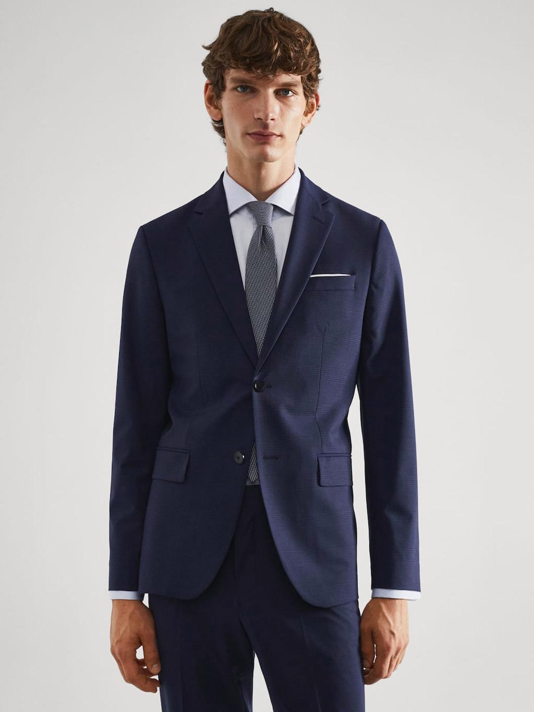 Buy MANGO MAN Checked Slim Fit Formal Blazer - Blazers for Men 24213058 ...