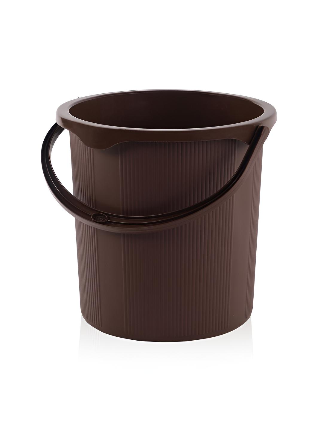 Buy Aura Brown Plastic 25 Ltr Bucket Bathroom Storage Bucket & Easy ...