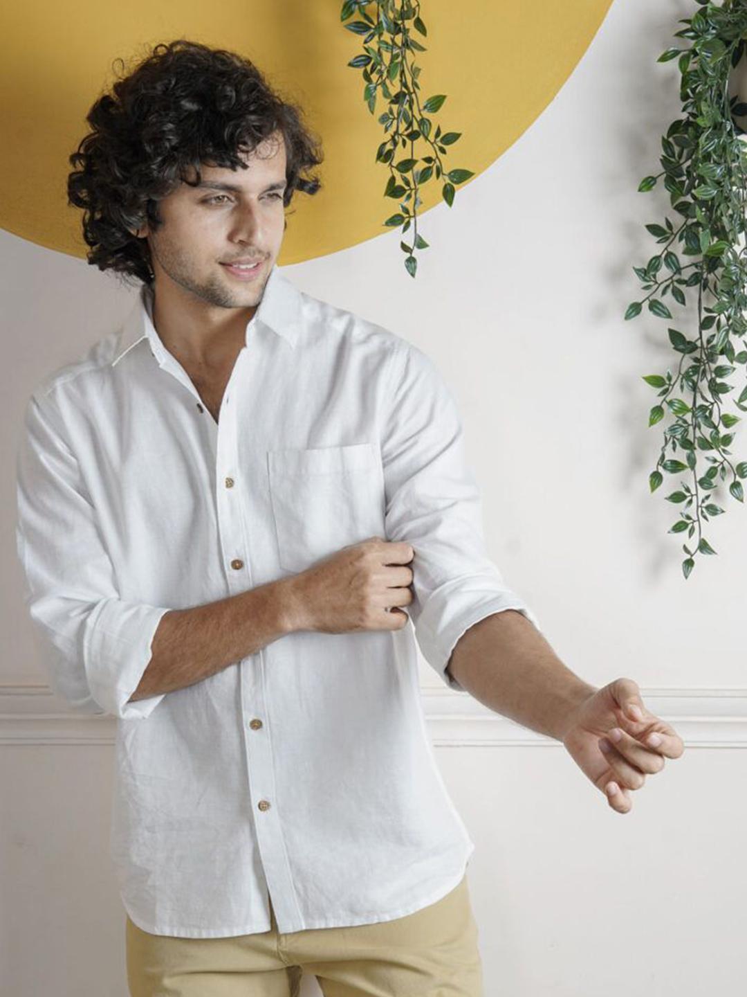 Buy BOMBAY TROOPER Relaxed Linen Cotton Casual Shirt - Shirts for Men ...