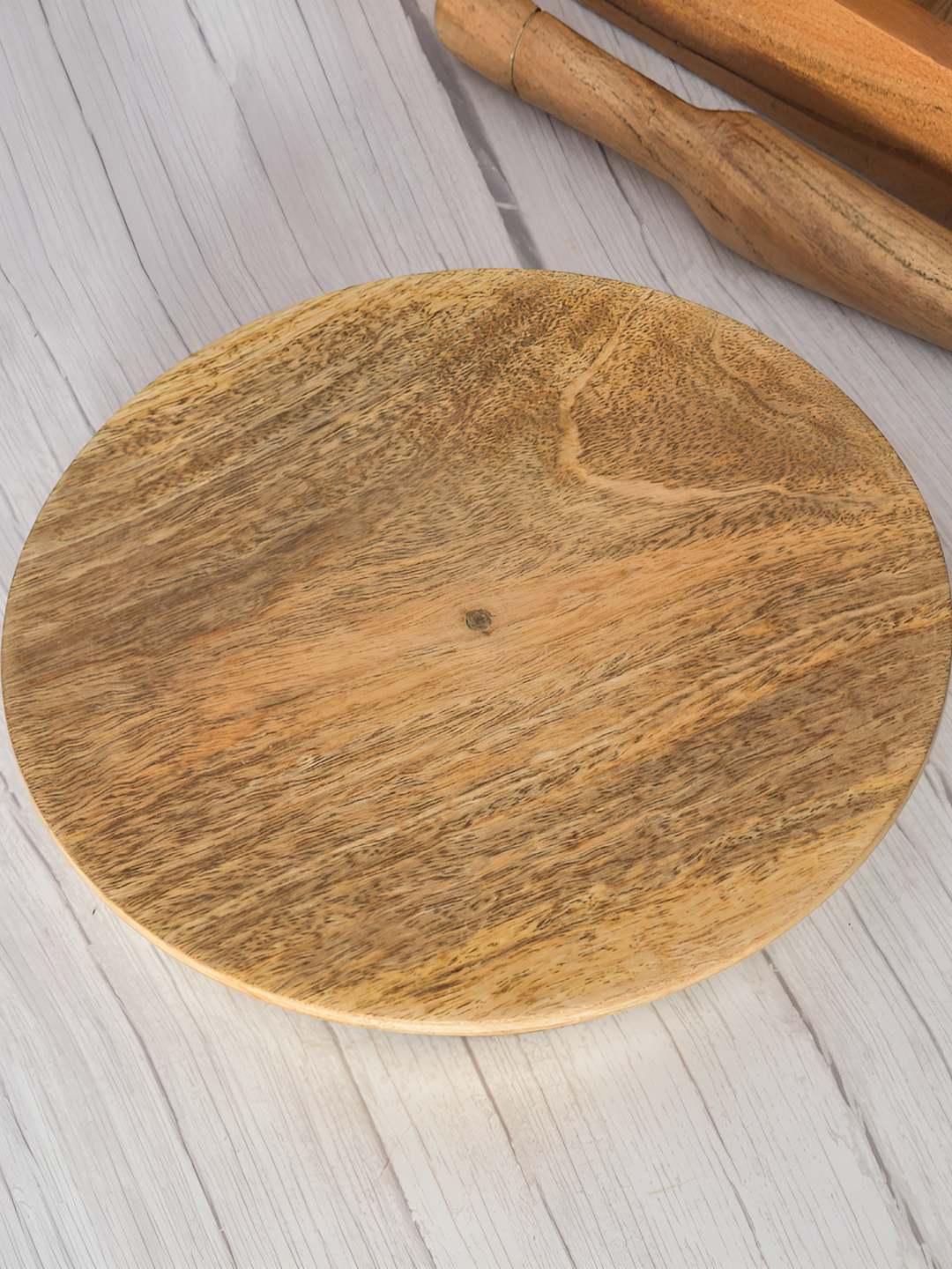 Buy Myntra Elegant Homes Brown Wooden Rolling Board - Rolling Pin And ...