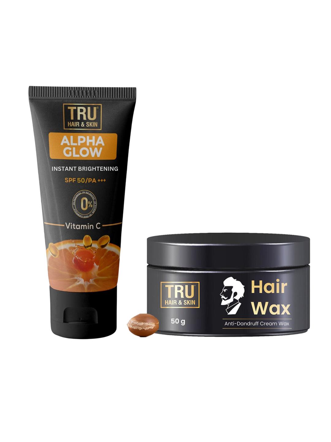 Buy TRU HAIR & SKIN Set Of Alpha Glow SPF50 Sunscreen 50ml & Anti ...