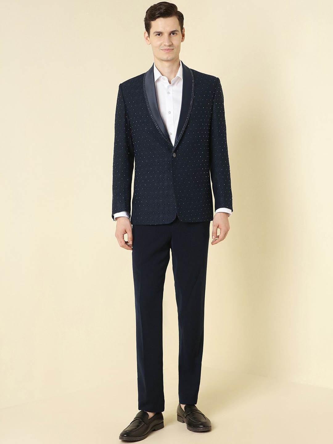 Buy Allen Solly Embellished 2 Pc Slim Fit Single Breasted Notched ...