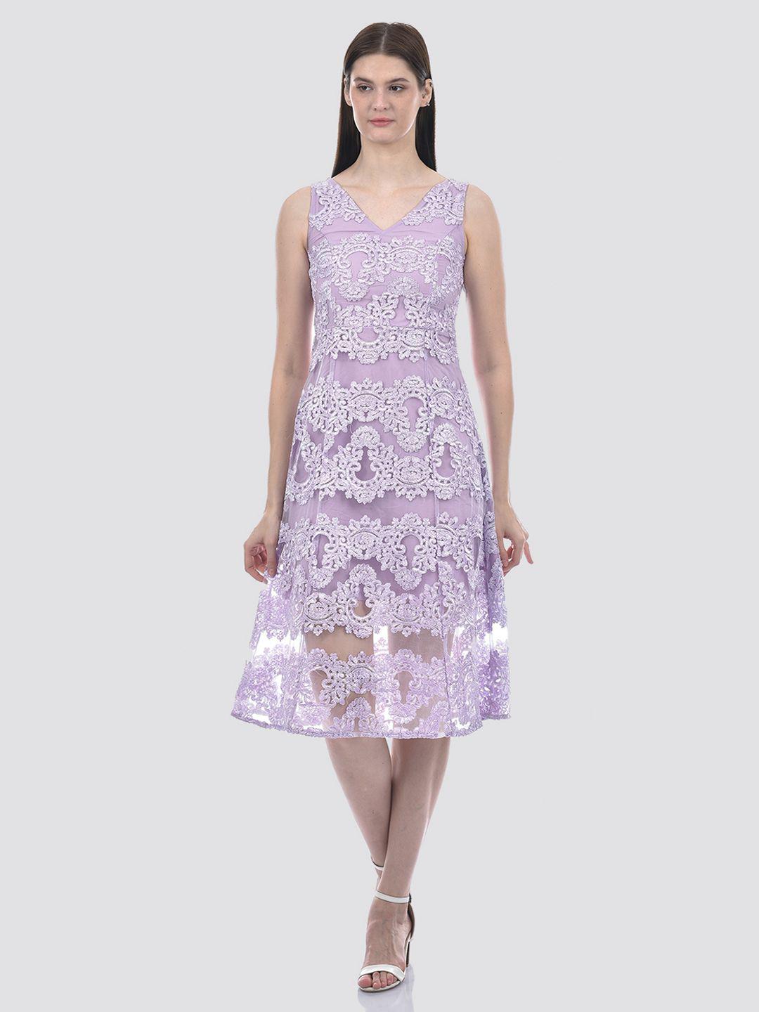 Buy CAMLA Women Floral Lace A Line Midi Dress - Dresses for Women ...