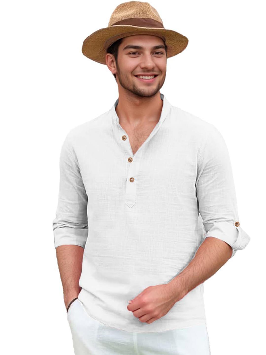 Buy APEKTRA Men Solid Regular Straight Above Knee Kurta - Kurtas for ...