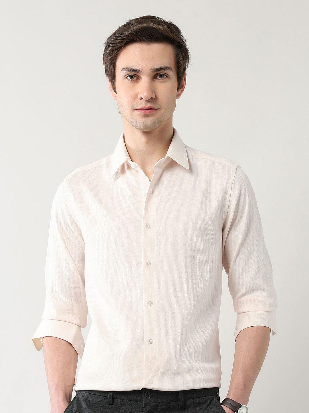Buy Arrow New York Men Manhattan Textured Slim Fit Formal Shirt ...