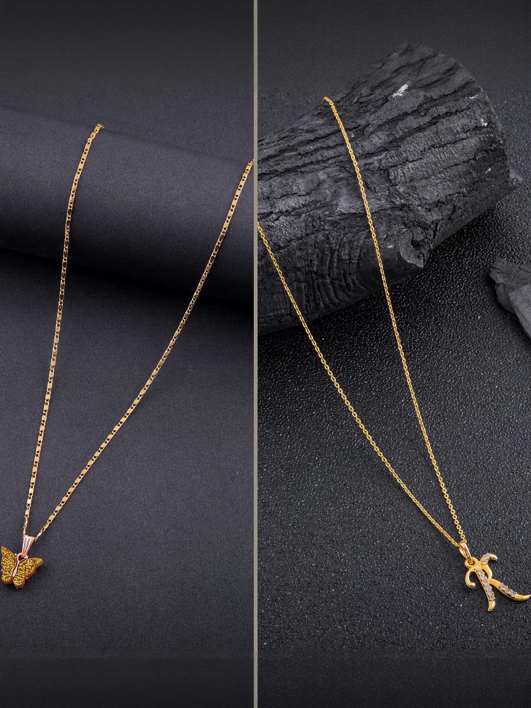 Buy DressBerry Set Of 2 Gold Plated Artificial Stones Studded Minimal ...